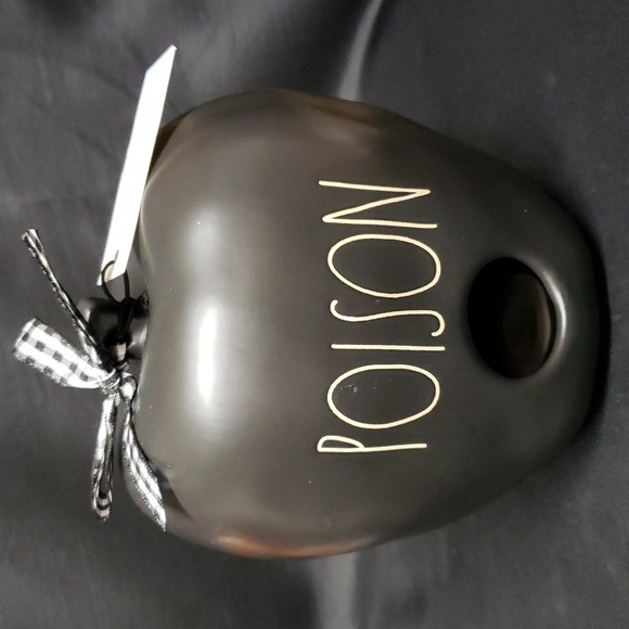 Rae Dunn | Accents | Rae Dunn Nwt Poison Black Ceramic Apple Shaped ...
